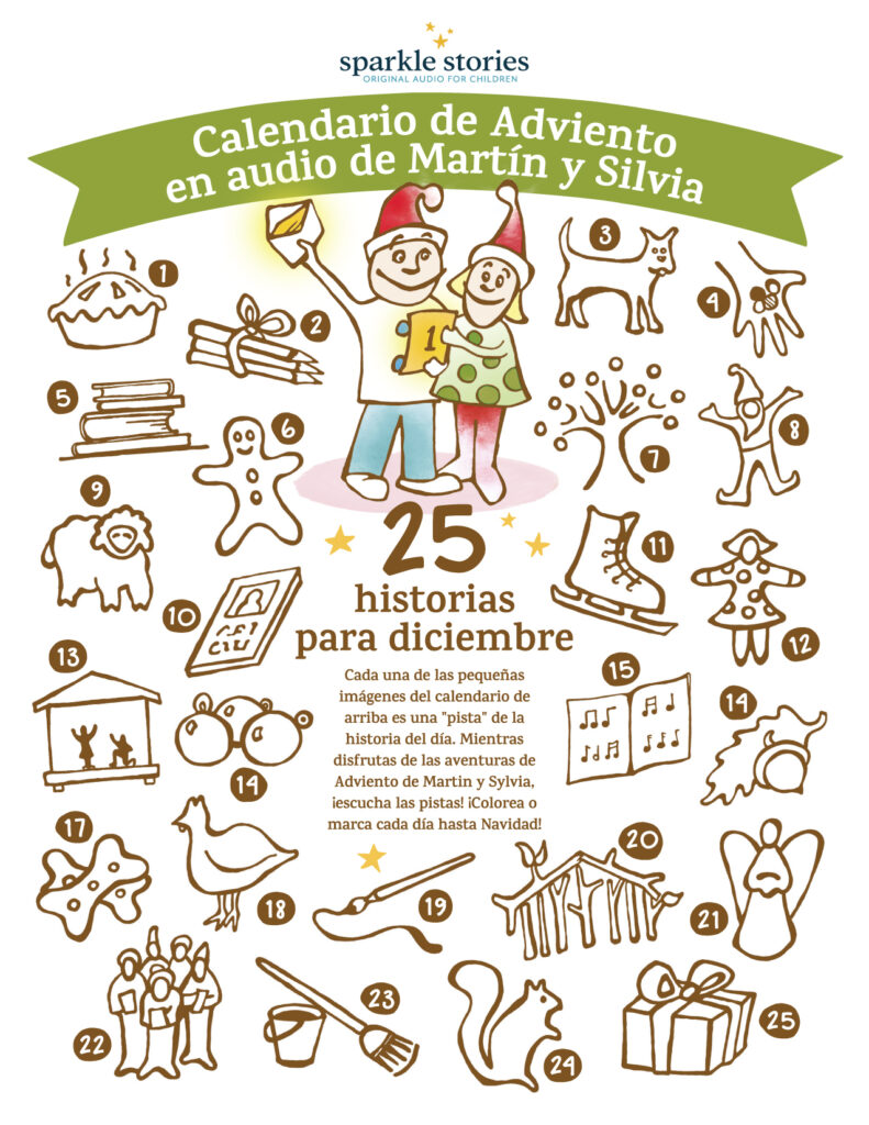 The Martin & Sylvia PRINTABLE Advent Calendar - in Spanish! - Sparkle ...