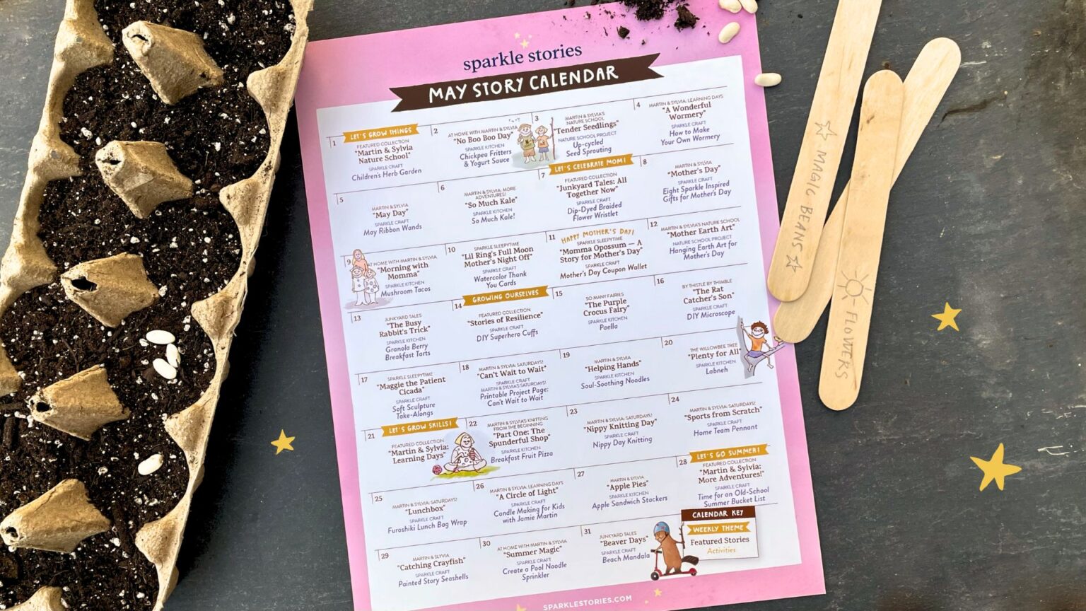 May Story Calendar - Sparkle Stories